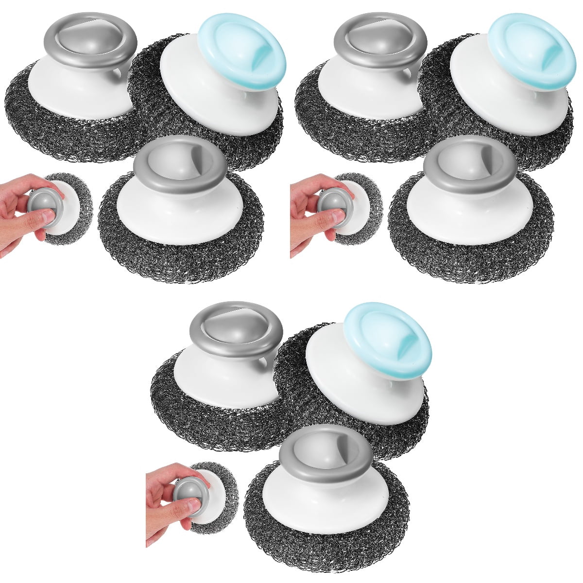 Raindrops 9 pcs Stainless Steel Scrubbers Dish Cleaning Pan Scrubber ...