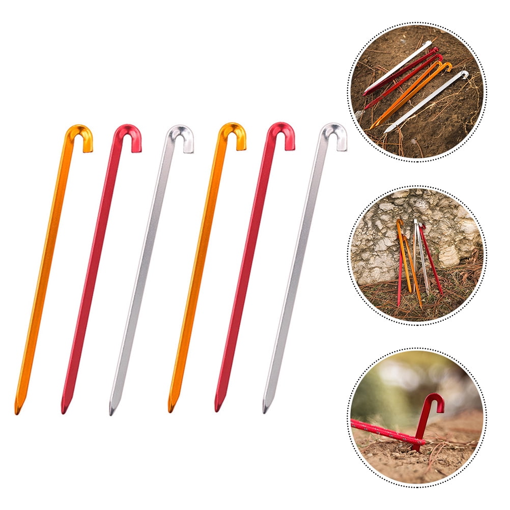 Raindrops 9Pcs Aluminium Alloy Ground Pegs for Anchoring Tents and ...