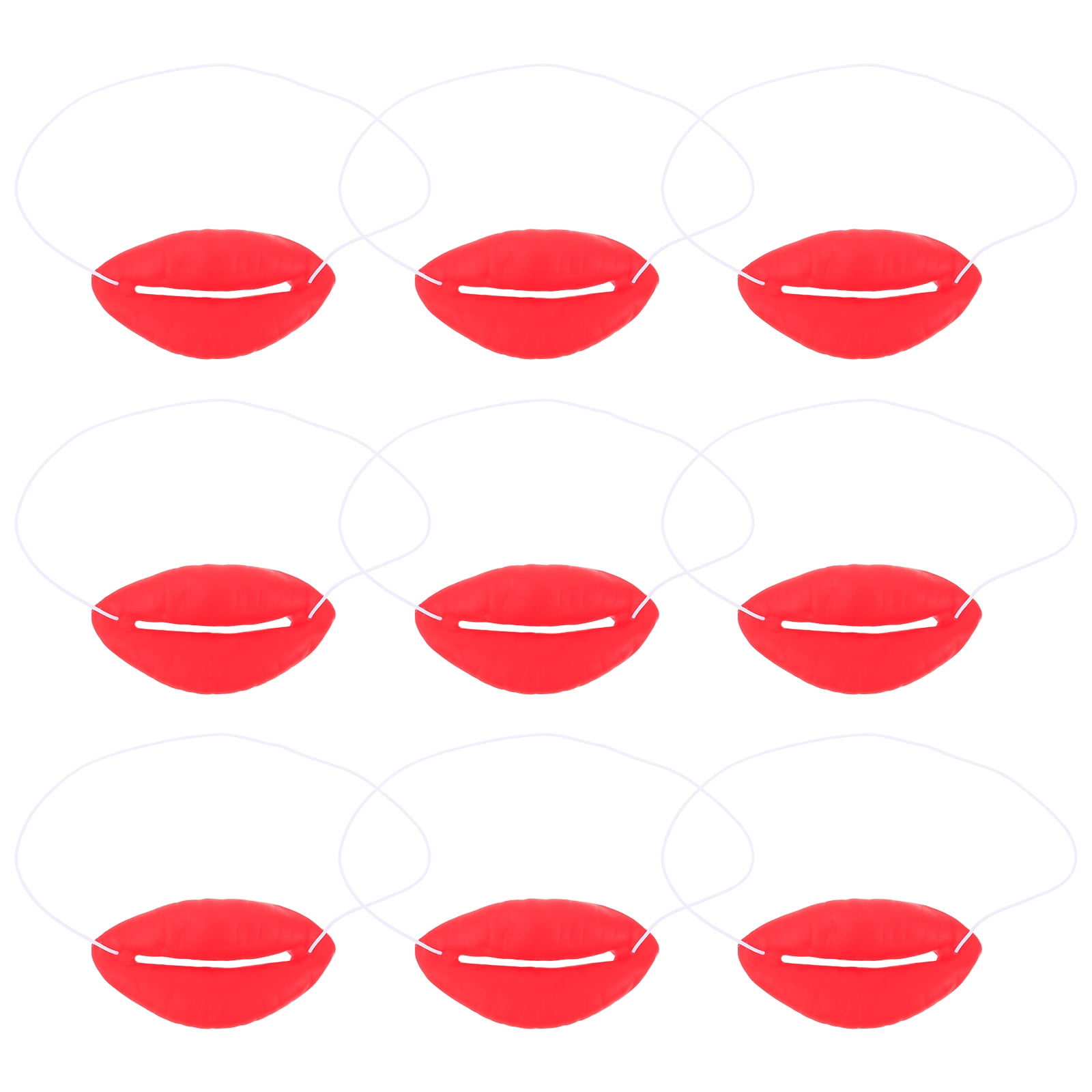 Raindrops 9Pcs Red Stick on Lips Funny Lip Shaped Photobooth Props ...