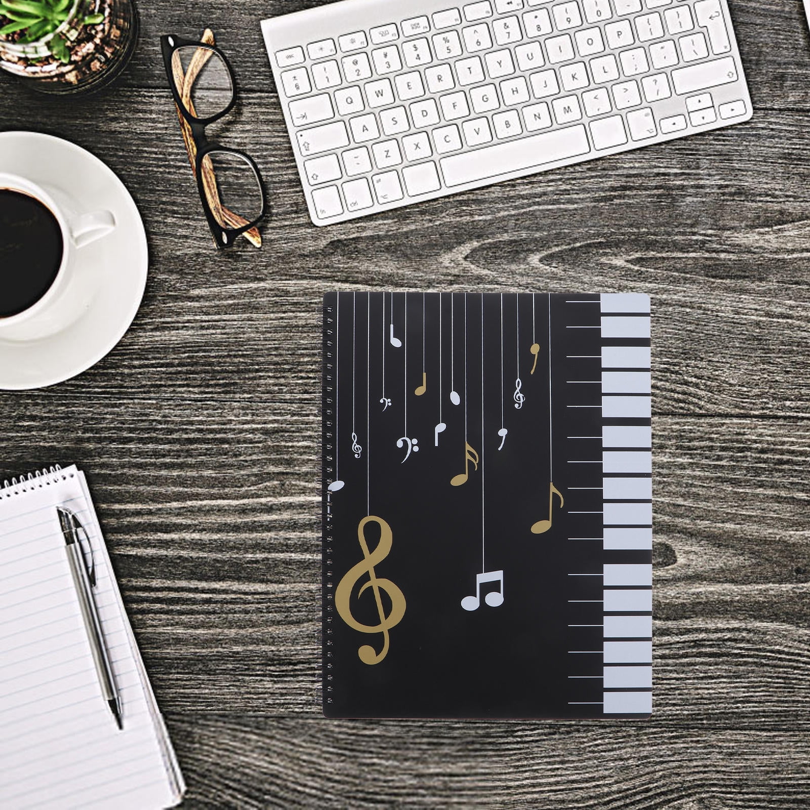 Raindrops A4 Music File Folder with Clear Splint for Office Black PP ...