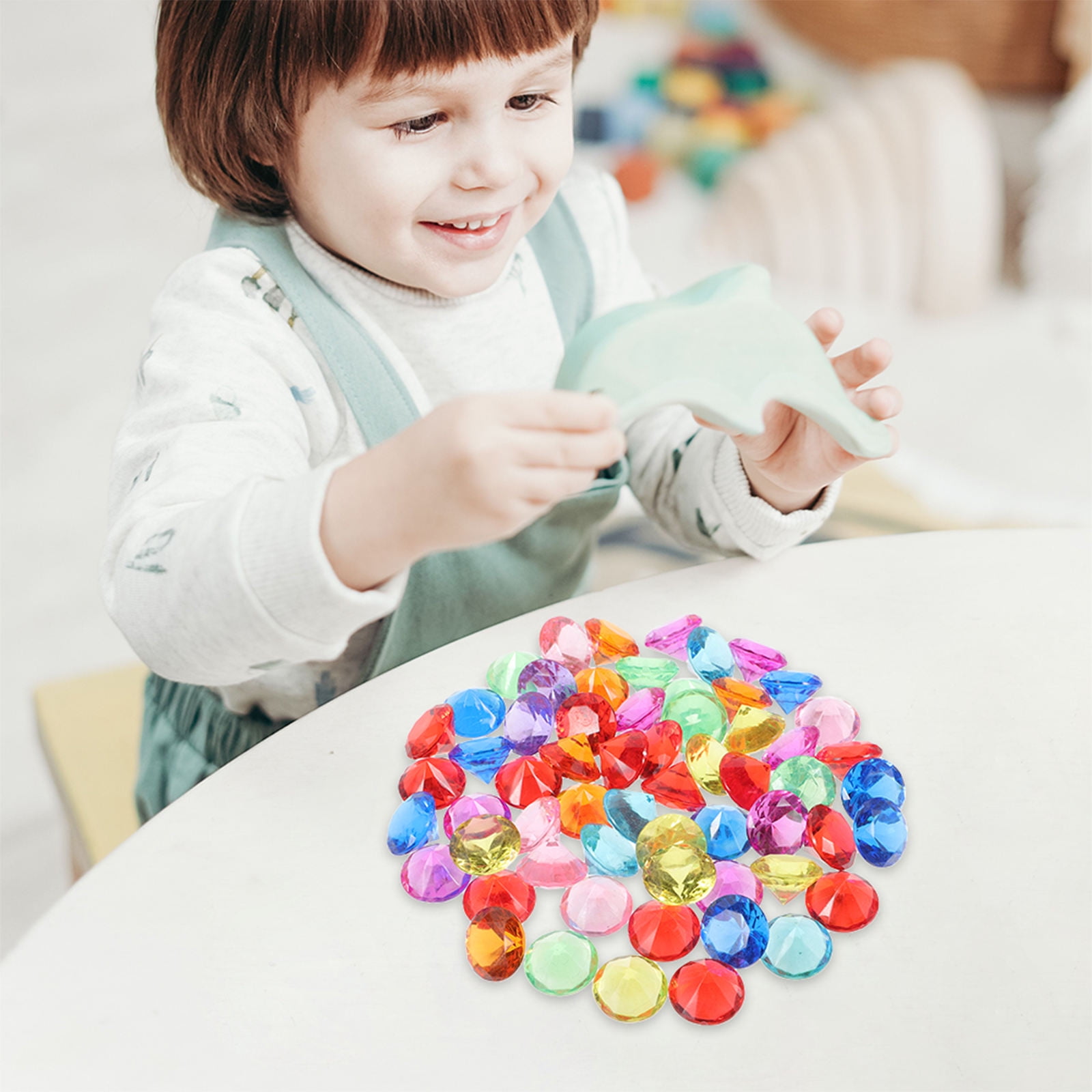 Raindrops Acrylic Gems Decor Round Shape Assorted Colors 100Pack For ...