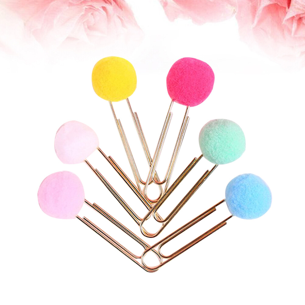 Raindrops Adorable Plush Ball Bookmark Clips with Strong Clipping Force ...