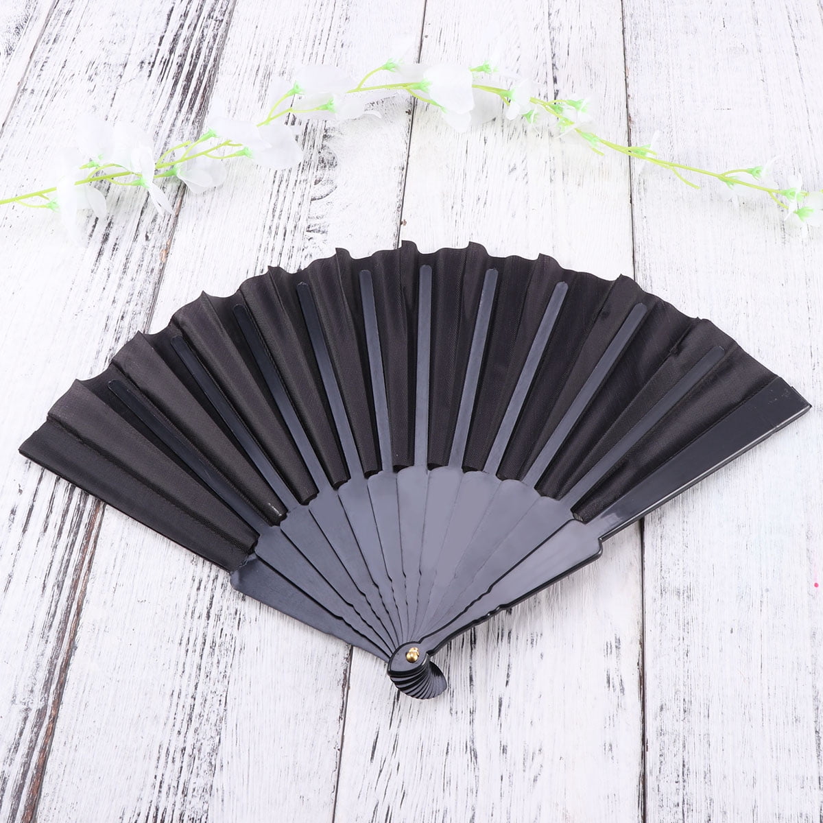 Raindrops Advertising Fabric Folding Fan Blank Folding Fan Black ...