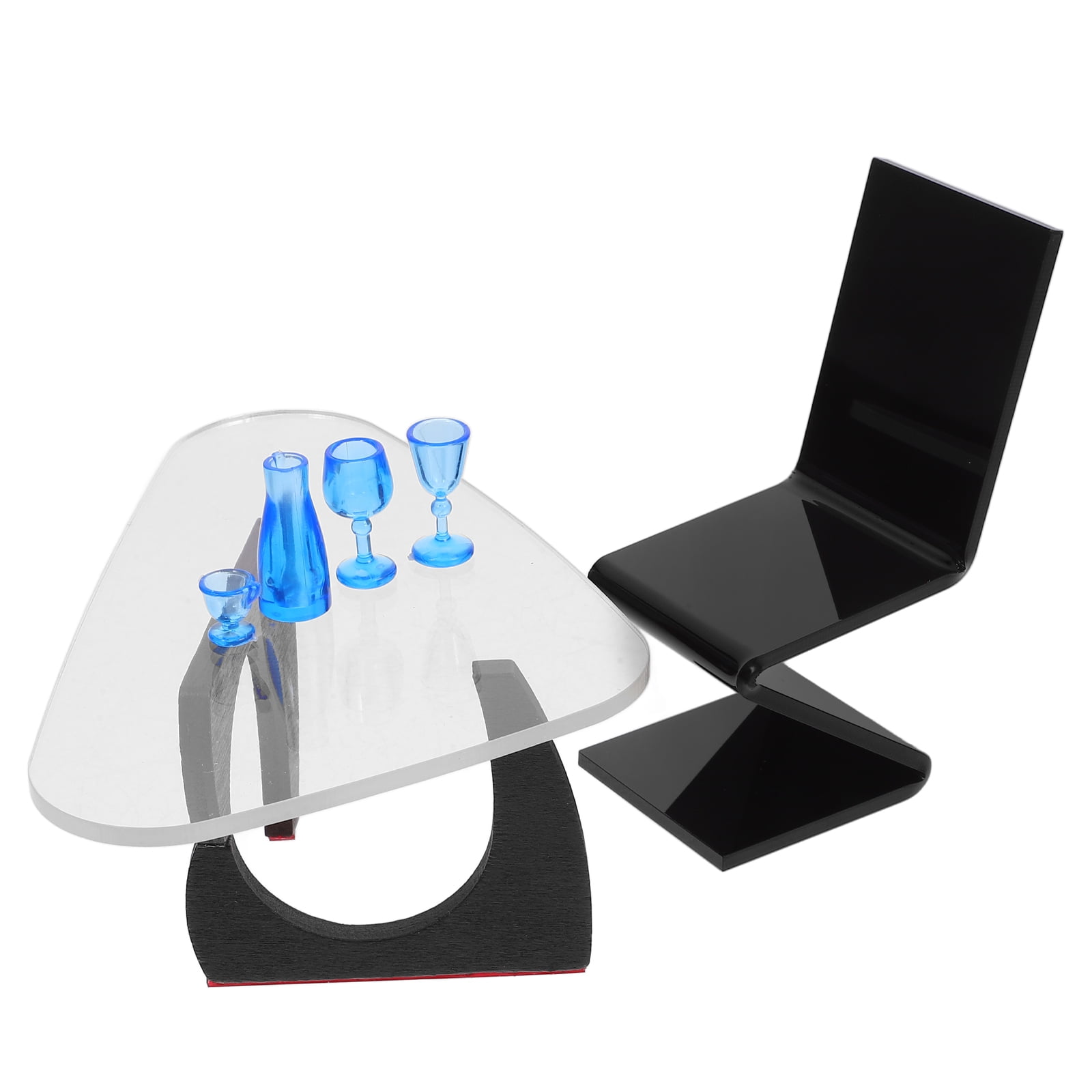 Raindrops Black Acrylic Miniature Tea Table for Doll House Realistic ...