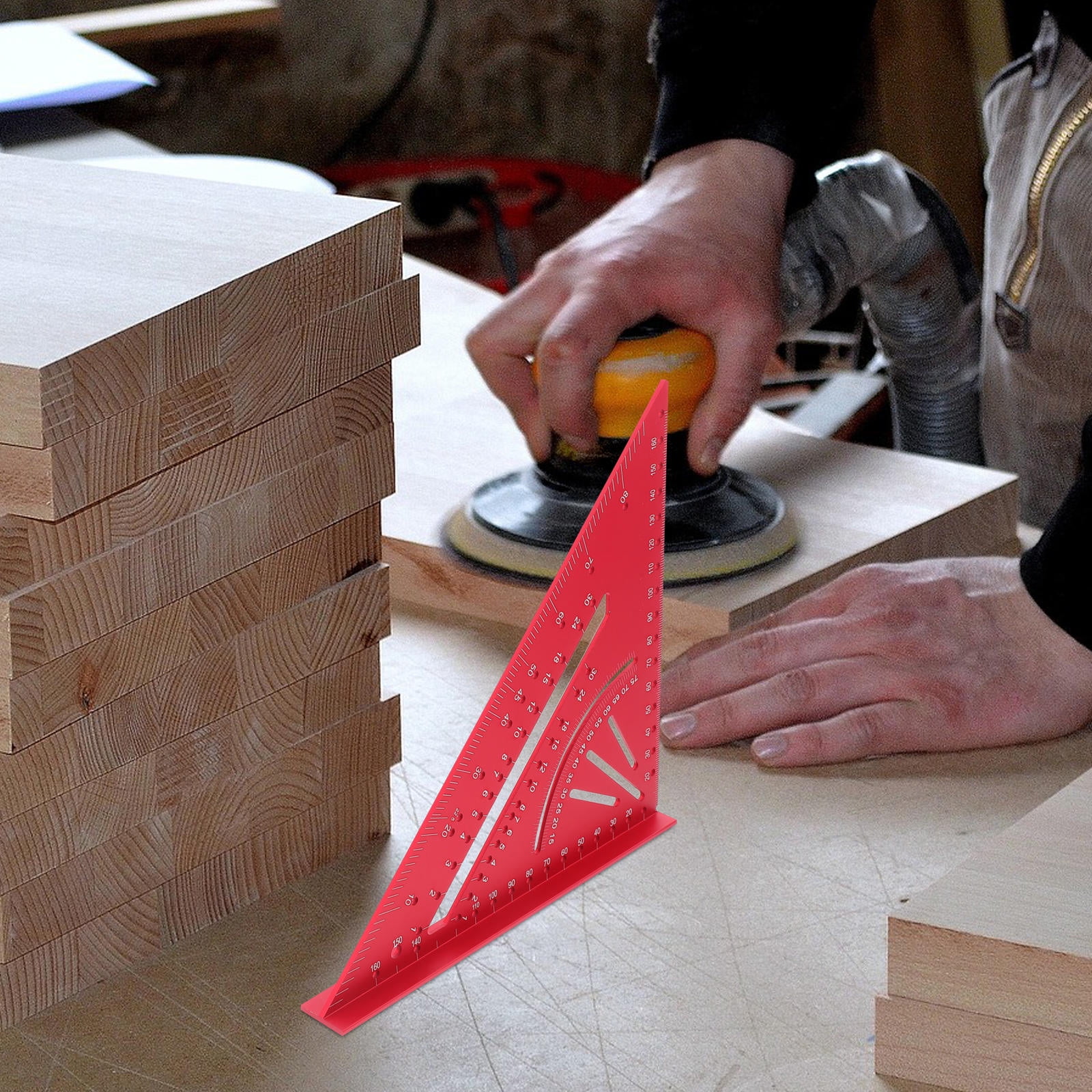 Raindrops Aluminum Carpenter Triangle Ruler 7 Inch Metric/Imperial 90 ...