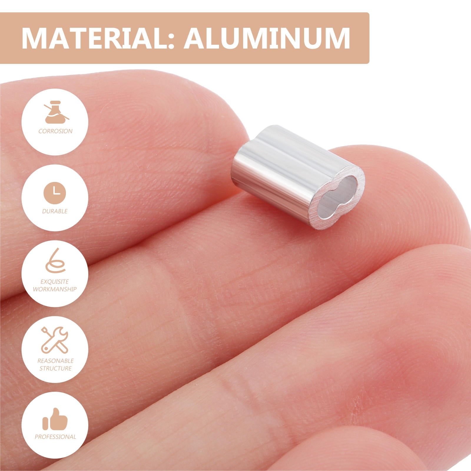 Raindrops Aluminum Crimp Loop Sleeve for Wire Rope Fittings Strong and ...