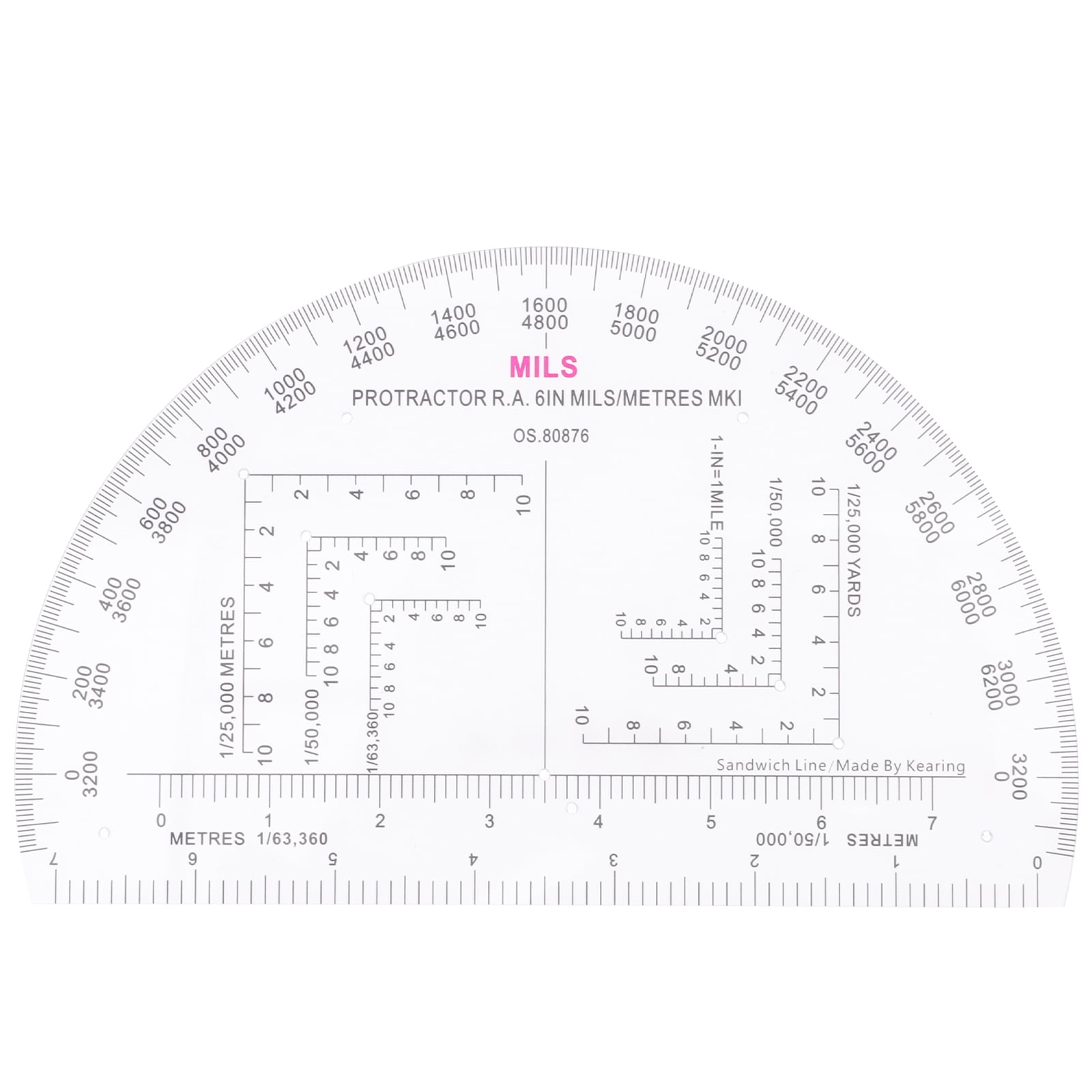 Raindrops Wear-resistant Protractor Angle Measure Clear Scale ...