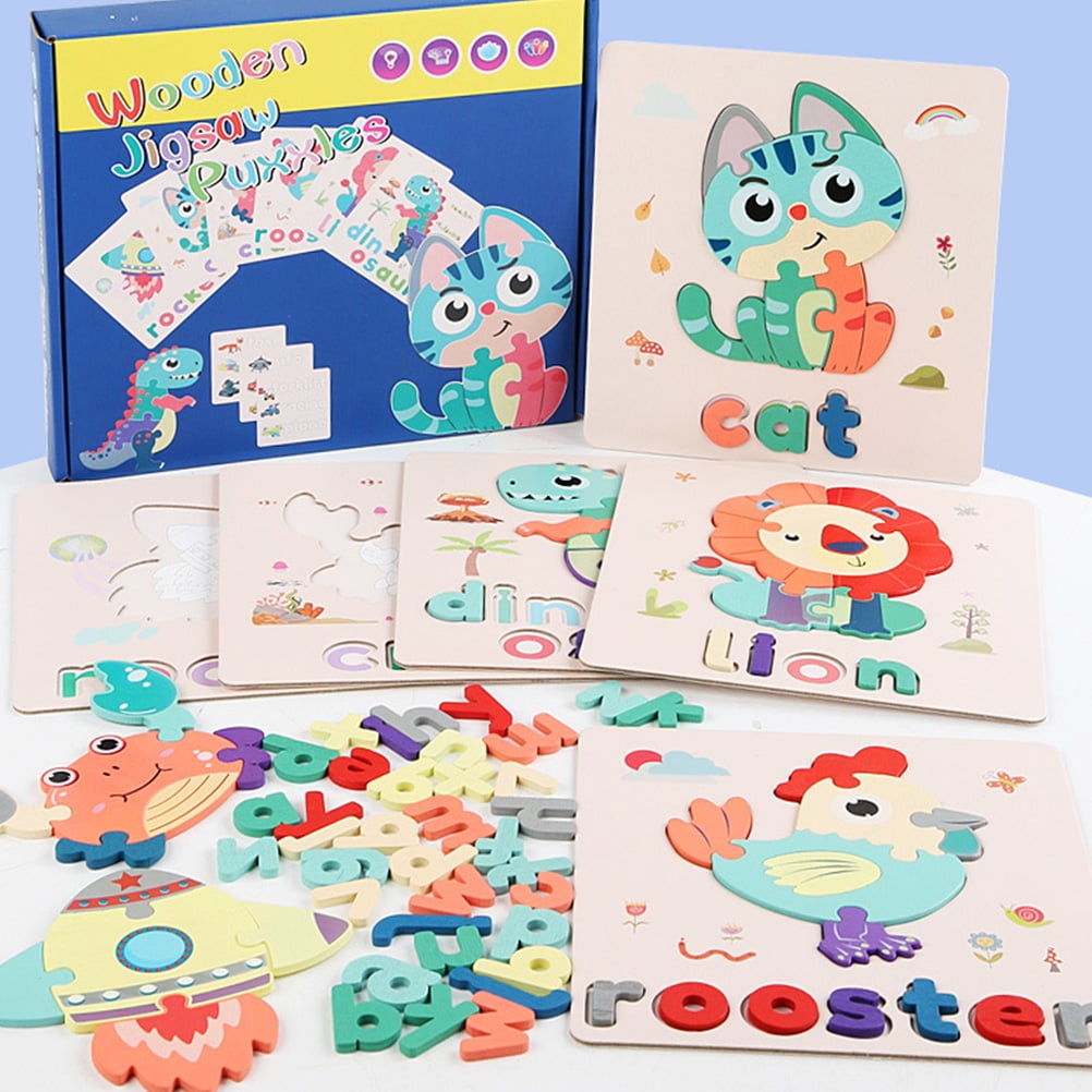 Raindrops Animal Flash Card Puzzle Toy for Kids Playing with Coated ...