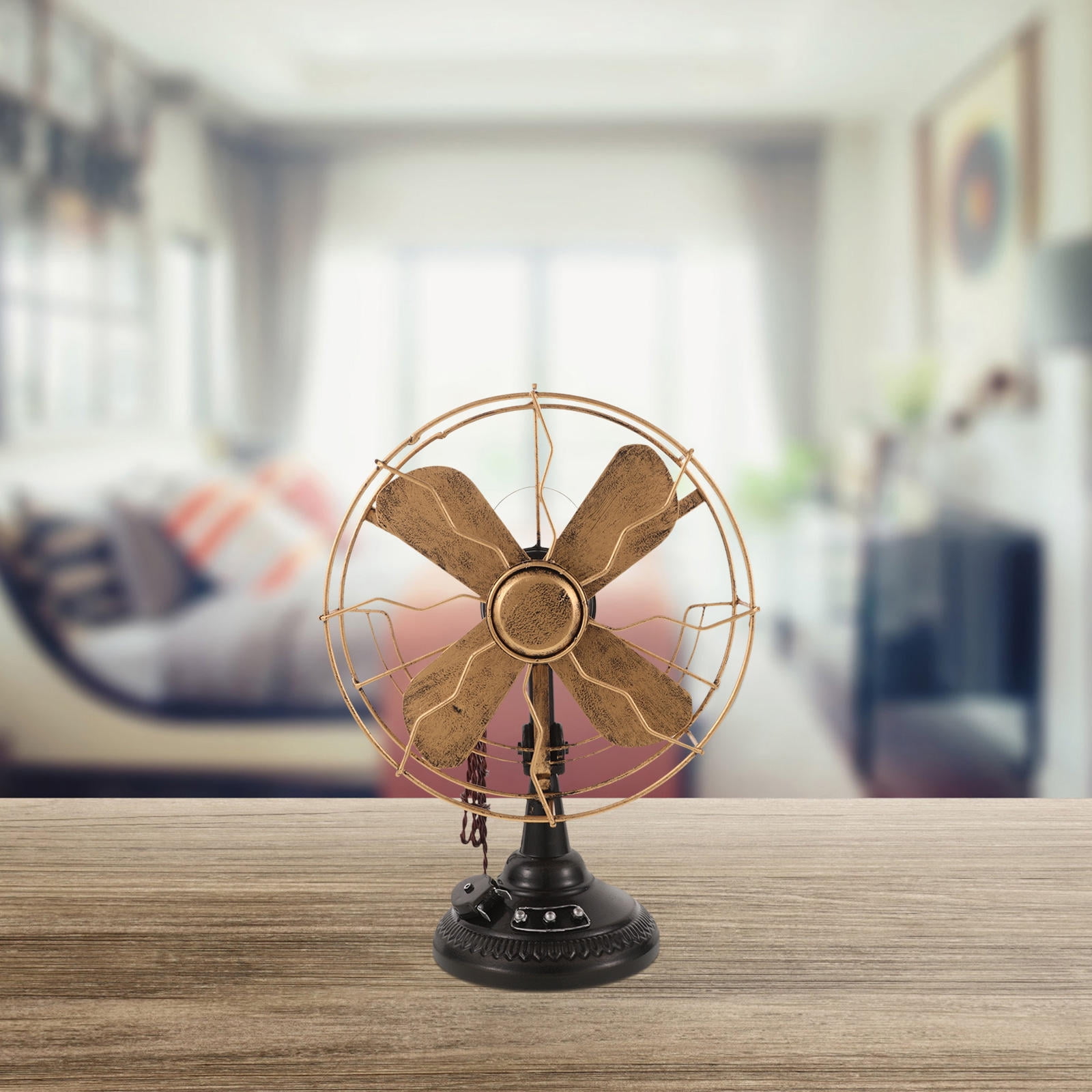Raindrops Antique Table Fan Small Desk Fan Retro Fan Ornaments Office ...