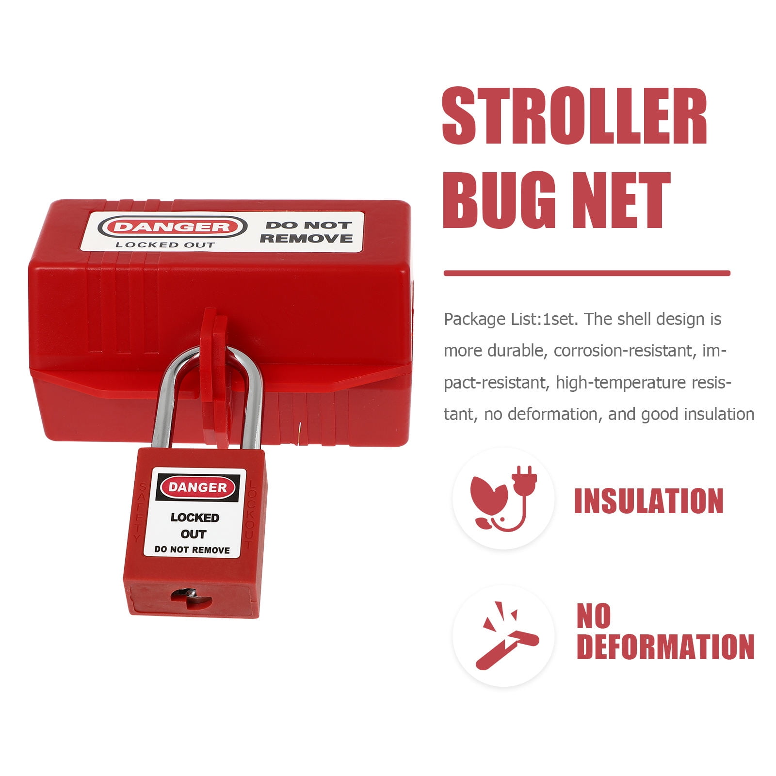 Raindrops Appliance Plug Lockout Box in Red Made of ABS Material for ...