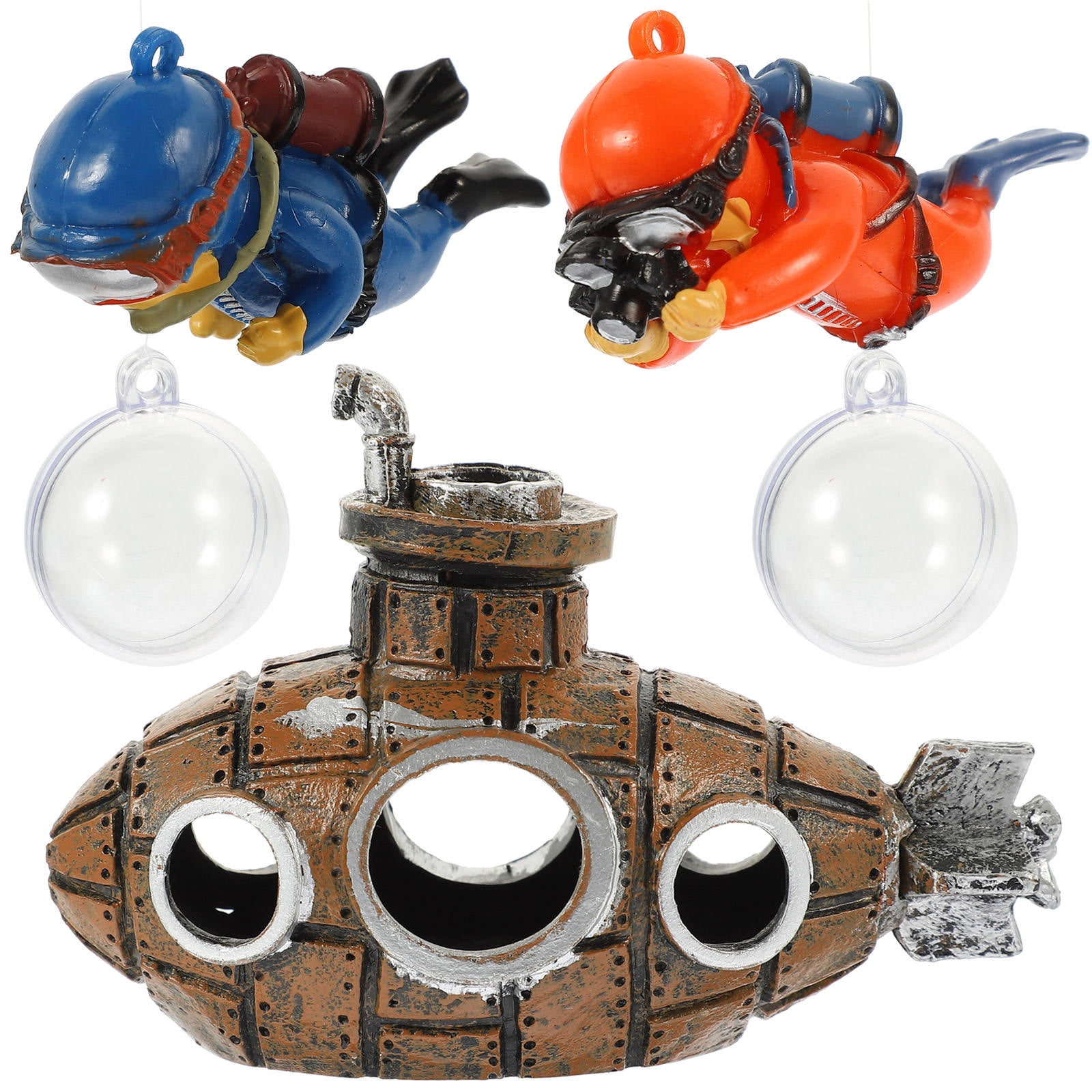 Raindrops Aquarium Cave Household Fish Submarine Shaped Shrimp Decor ...