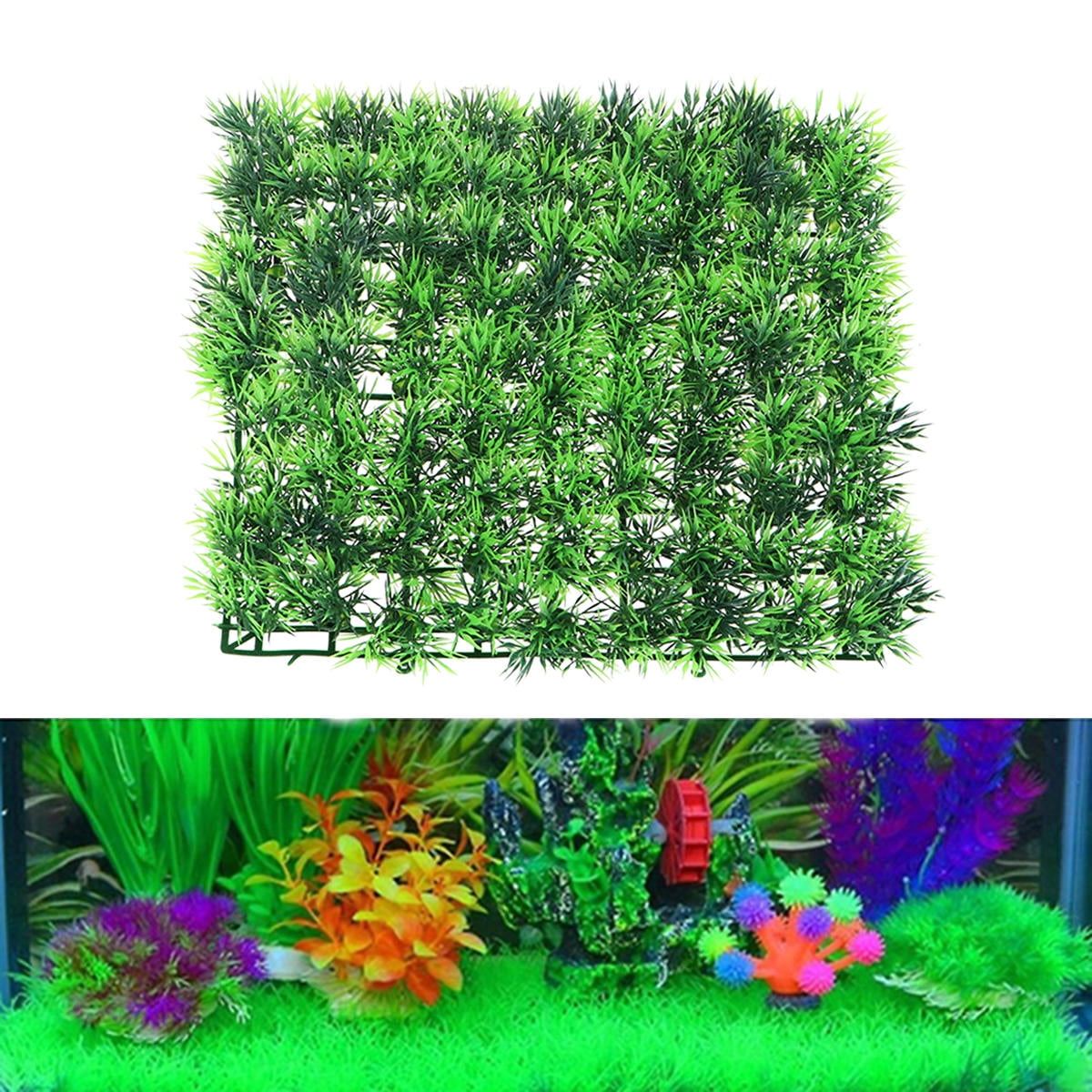 Raindrops Aquarium Grass Mat for Fish Tank Decoration Vivid Lifelike ...