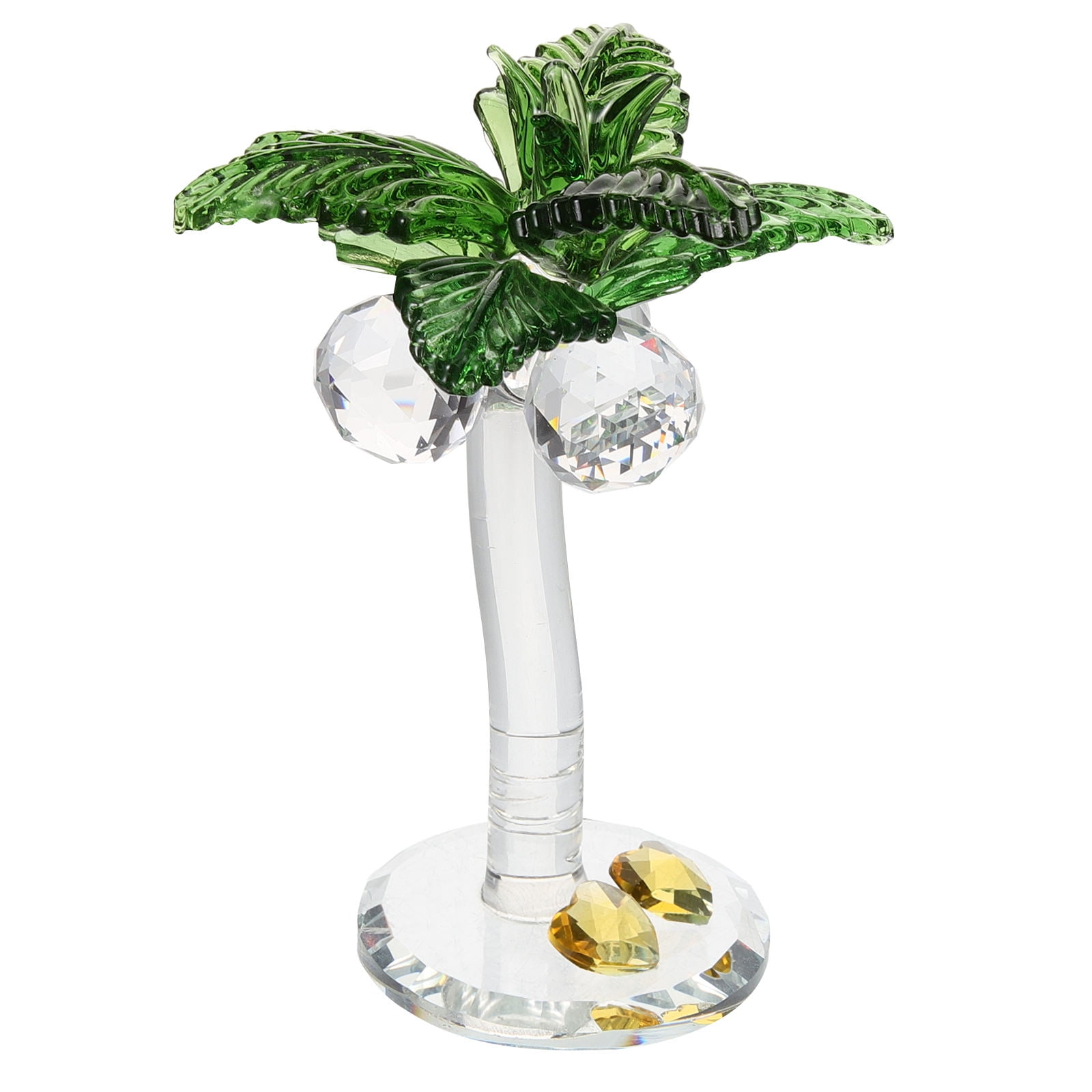 Raindrops Artificial Crystal Coconuts Tree Figurine Desktop Coconuts ...