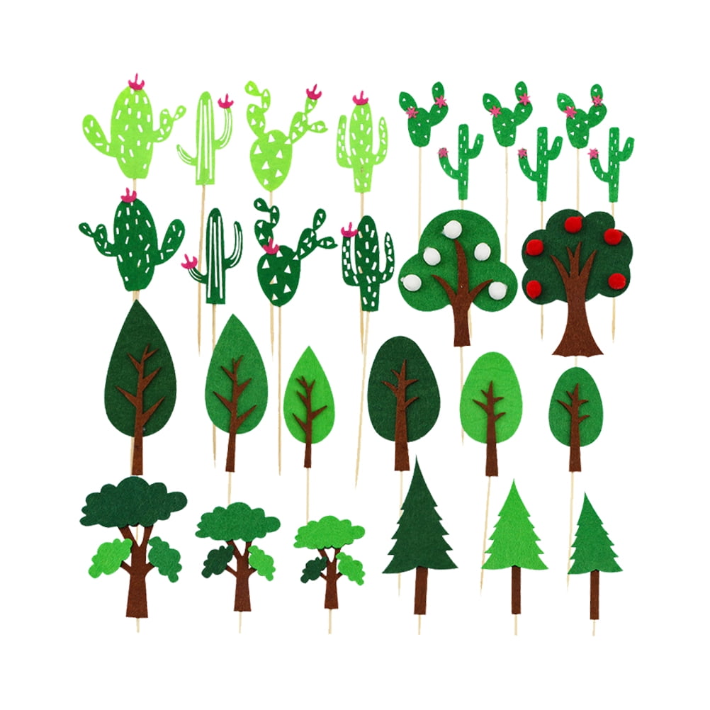 Raindrops Assorted Color Felt Tree Cake Toppers for Birthday Party ...