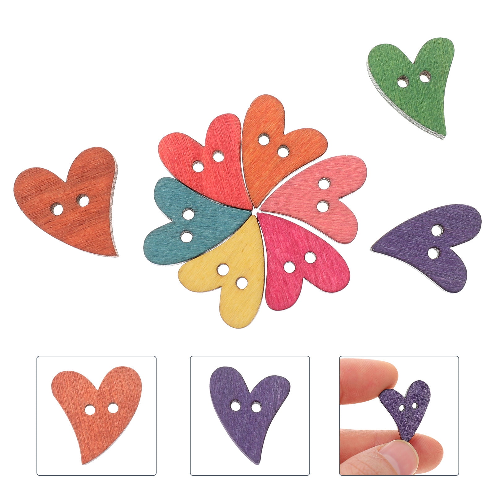 Raindrops Assorted Color Synthetic DIY Buttons with Heart Shape Design ...