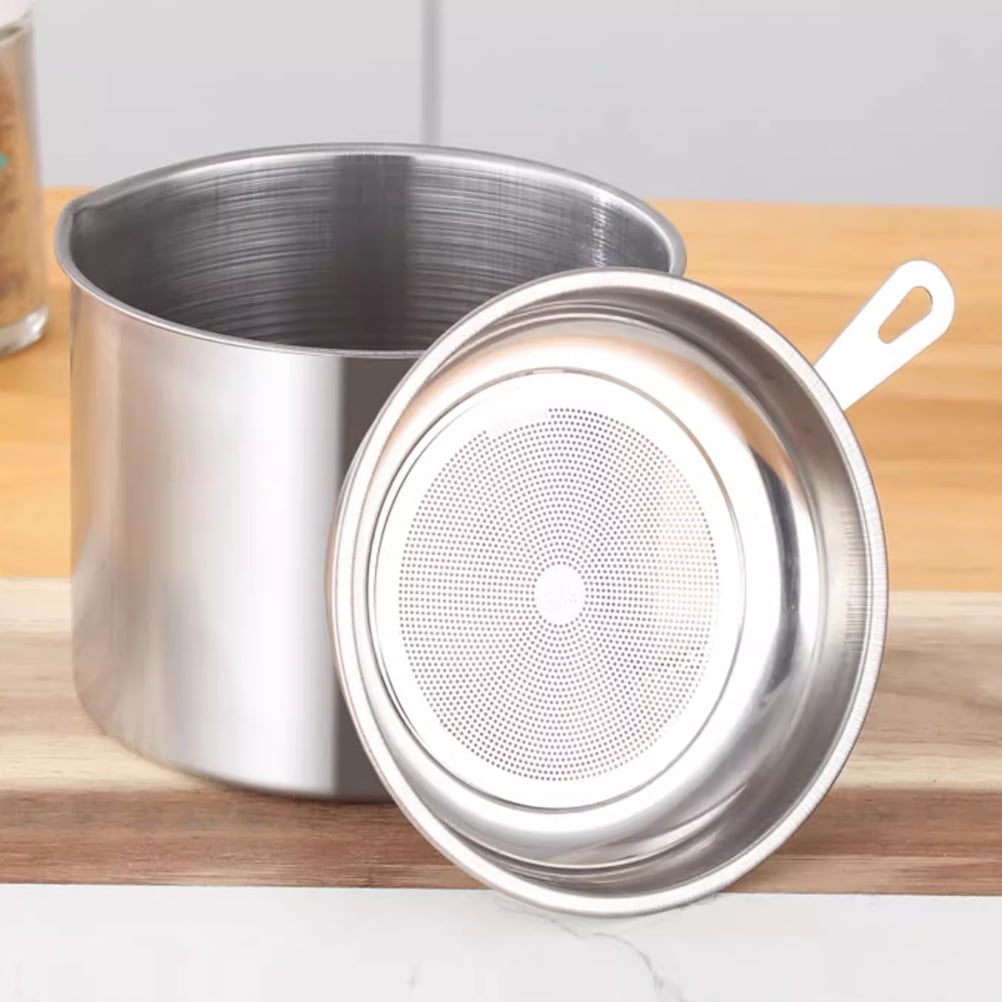 Raindrops Bacon Grease Container With Strainer Frying Oil Storage Can ...