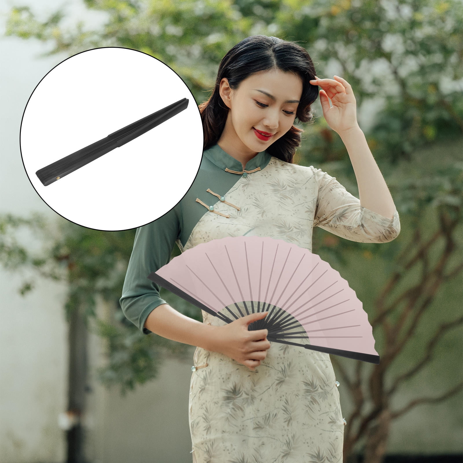 Raindrops DIY Bamboo Fan Frame for Crafting Handheld Fan Parts Black ...