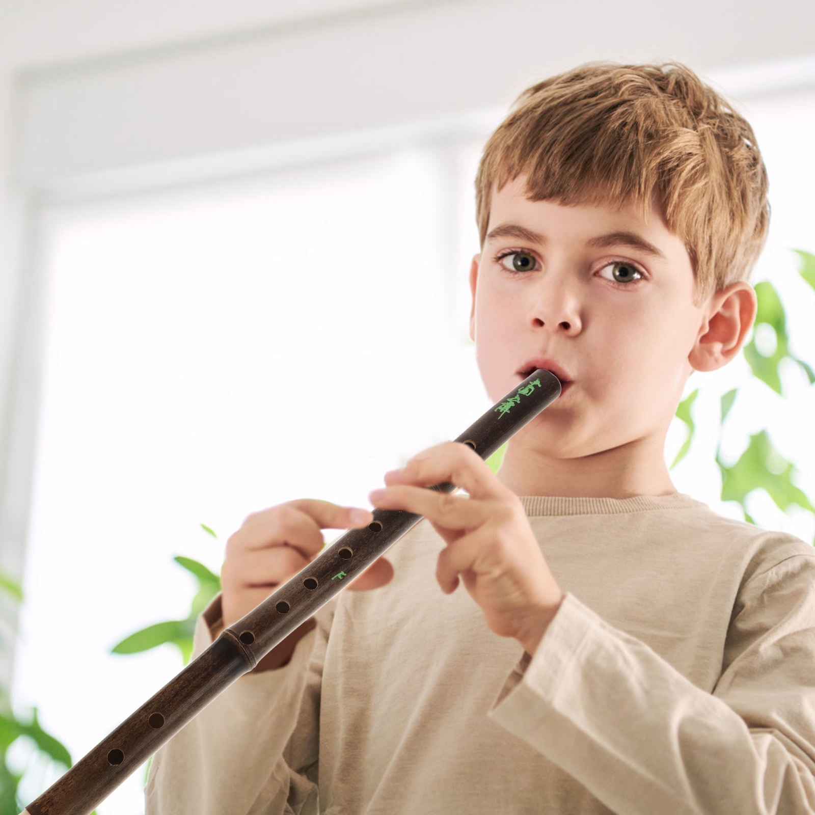 Raindrops Bamboo Flute for Music Six Holes Dark Brown Vertical Flute ...