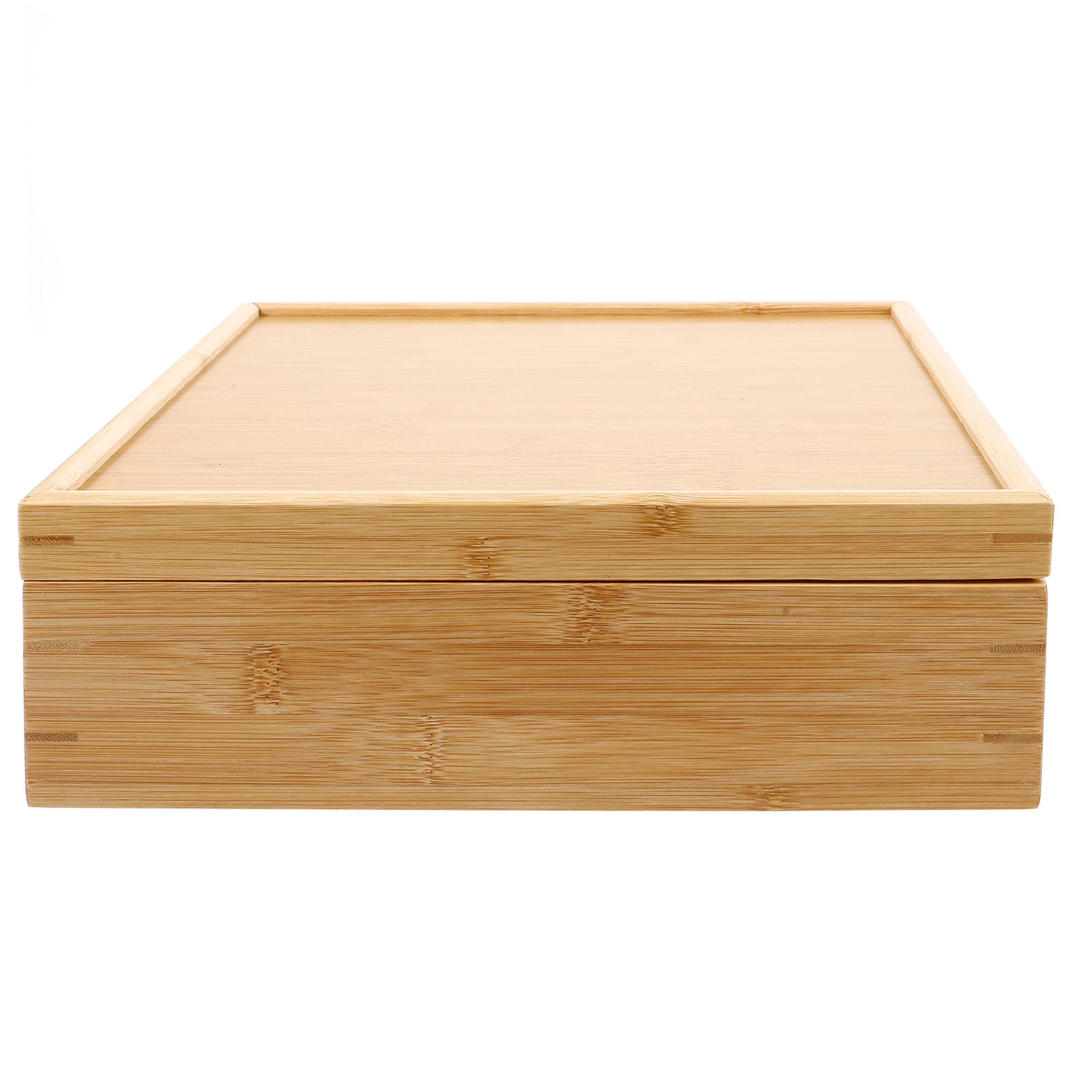 Raindrops Bamboo Snack Box with Lid - Wooden Sorting Tray Grid Divided ...