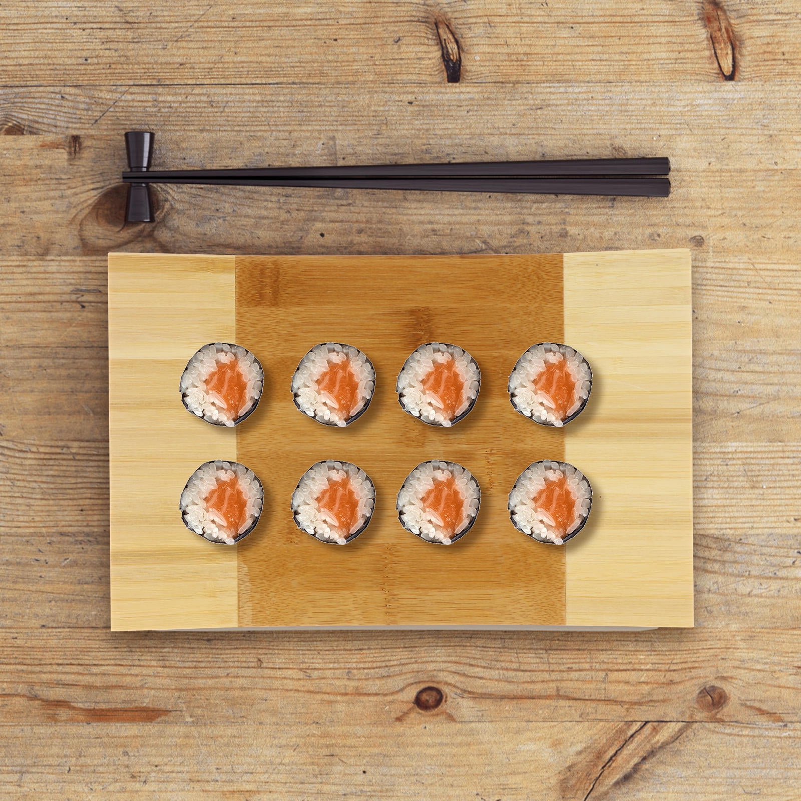 Raindrops Bamboo Sushi Tray Sushi Serving Plate Sushi Dish Practical ...