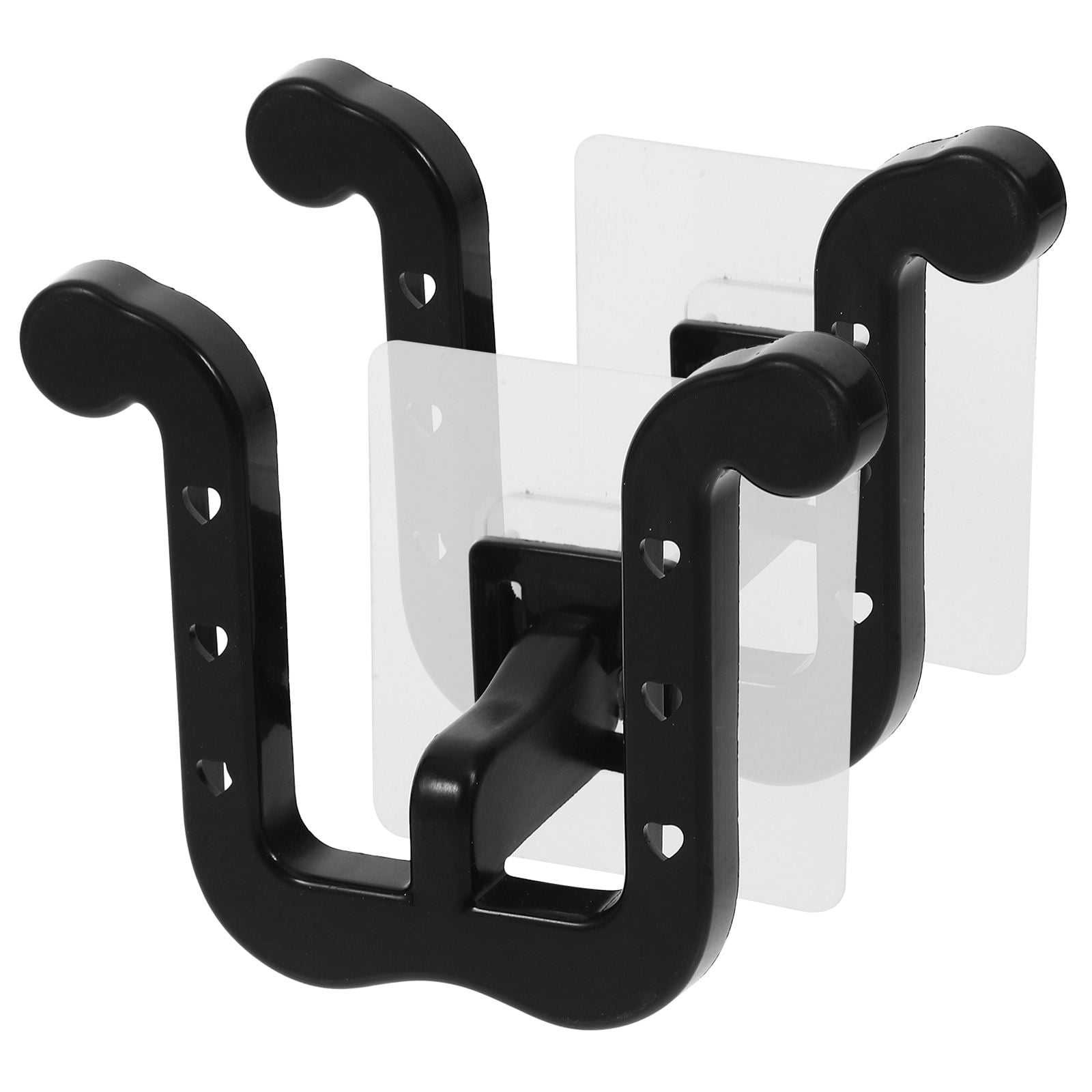 Raindrops Bath Room Slipper Rack 2Pcs Black Plastic Wall-Mounted Space ...