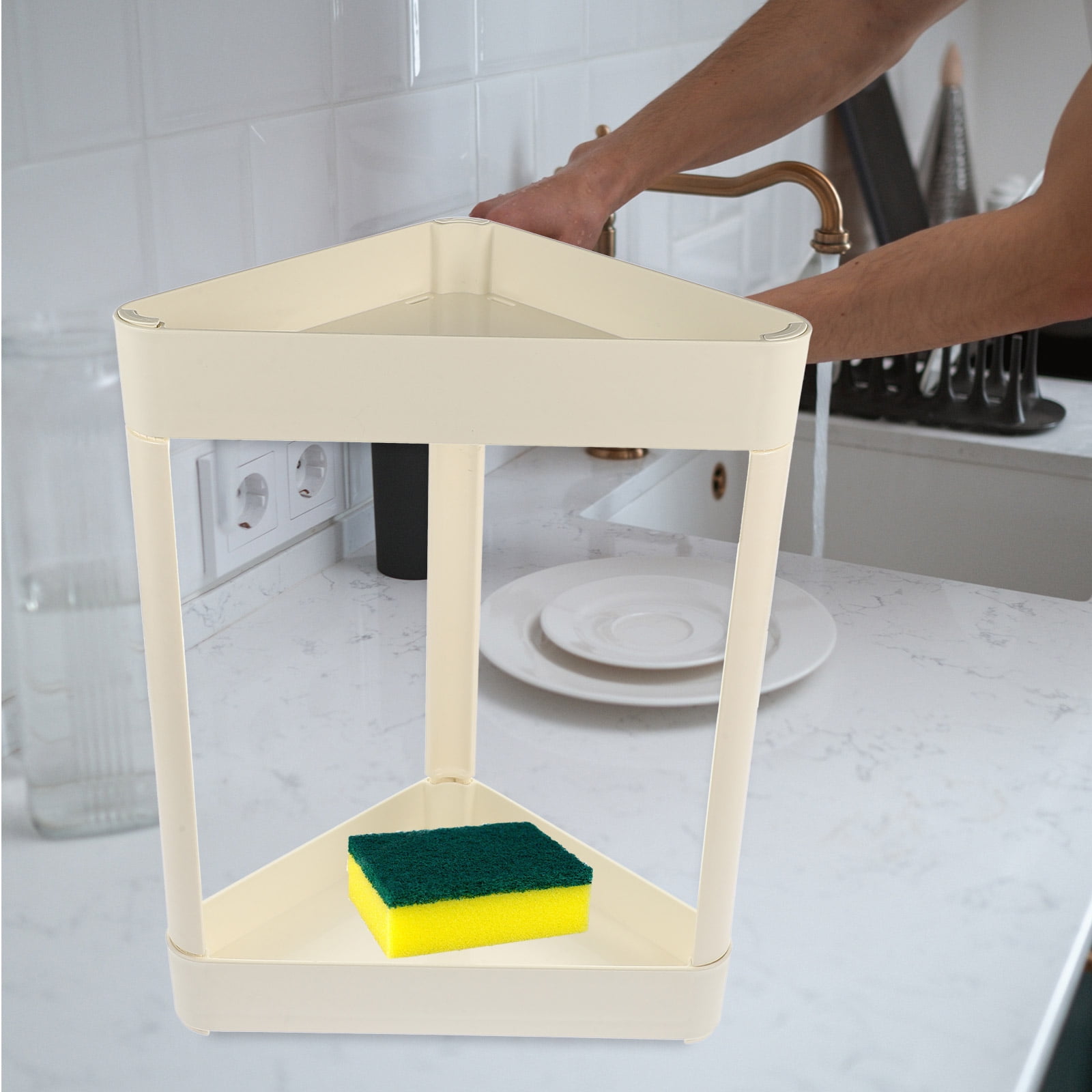 Raindrops Bathroom Corner Shelf Triangle Storage Rack 11.8X10.2X7.5In ...