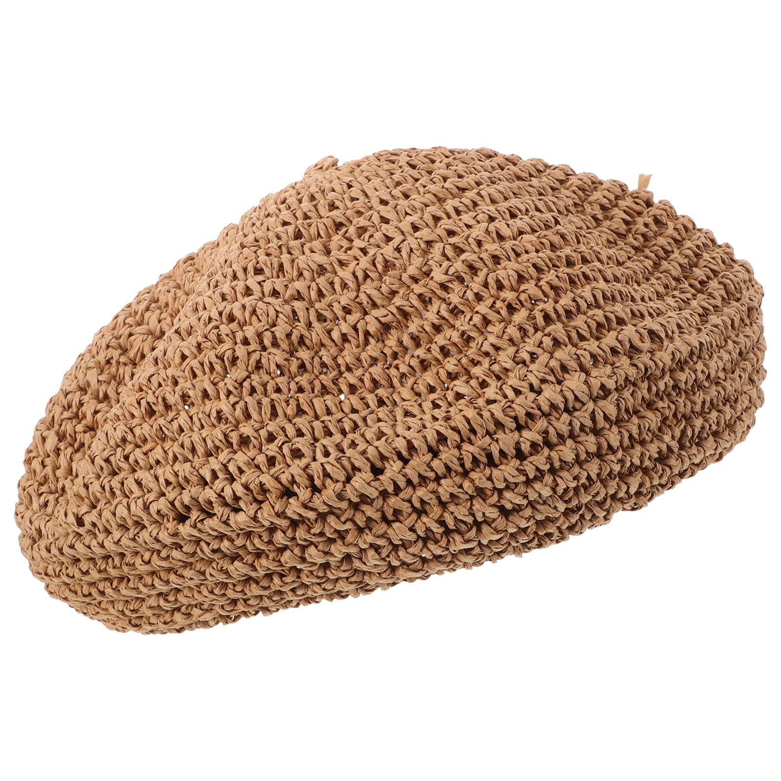 Khaki Woven Beret Hat for Women Comfortable and Durable Paper Material ...