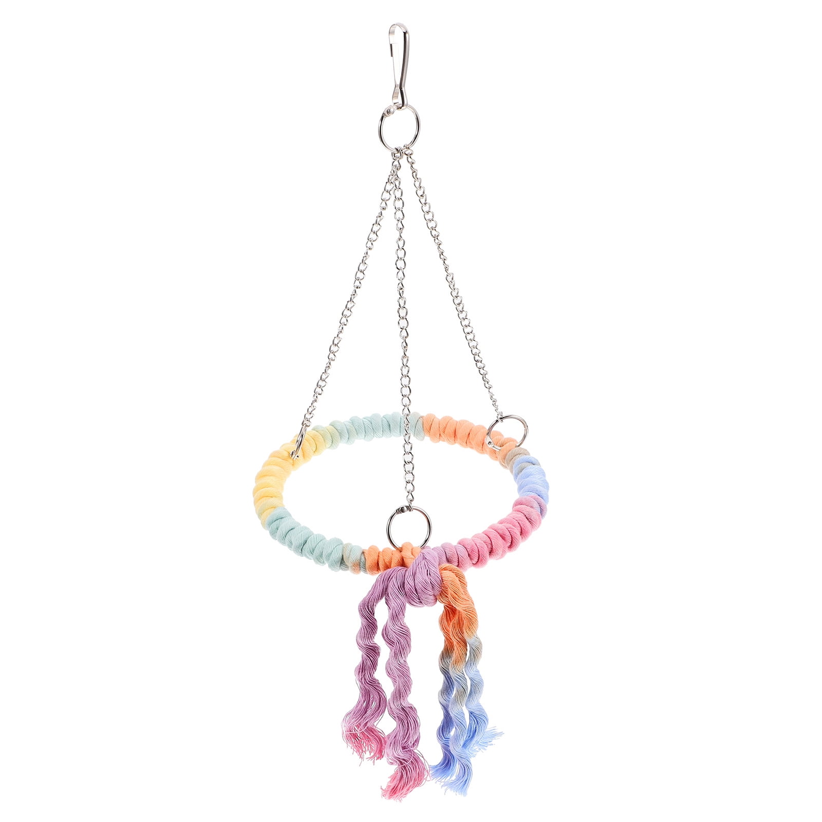 Raindrops Bird Swing Rope Rings Parrot Perches For Cage Braided Cotton ...