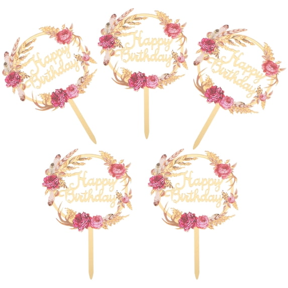 Raindrops Birthday Party Cake Toppers with Acrylic Flower Design for ...