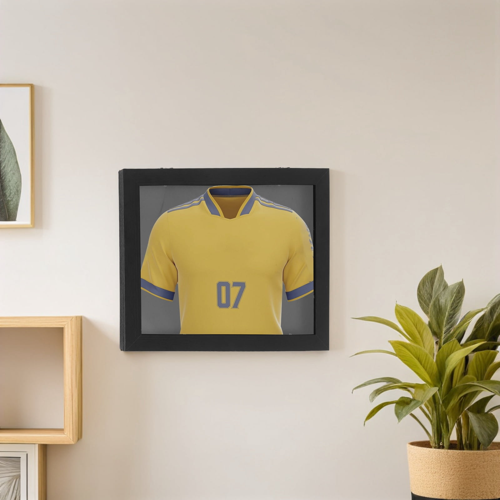 Raindrops Football Shirt Display Frame, Black Wood, Easy Install, for ...