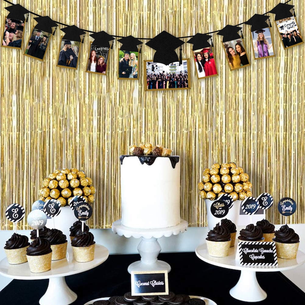 Raindrops Black Graduation Banner for Yard and School Event Decorations ...