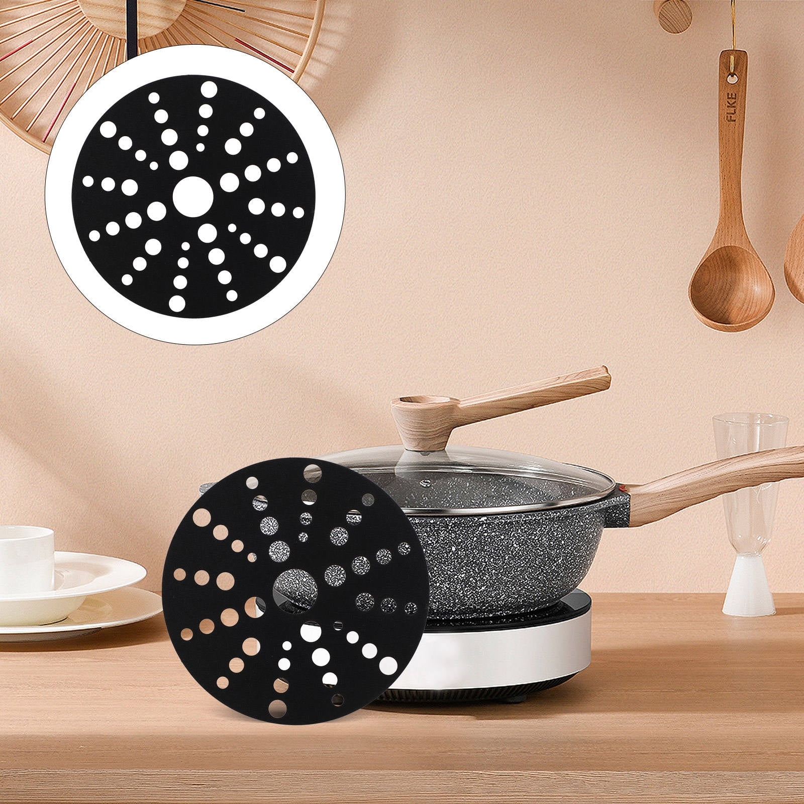 Raindrops Black Heat Conduction Sheet for Casserole Kitchen Cookware ...