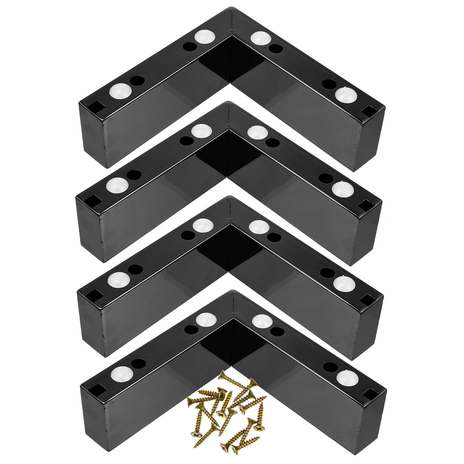 Raindrops Black Iron Bed Risers Heavy Duty Furniture Elevators for Home ...