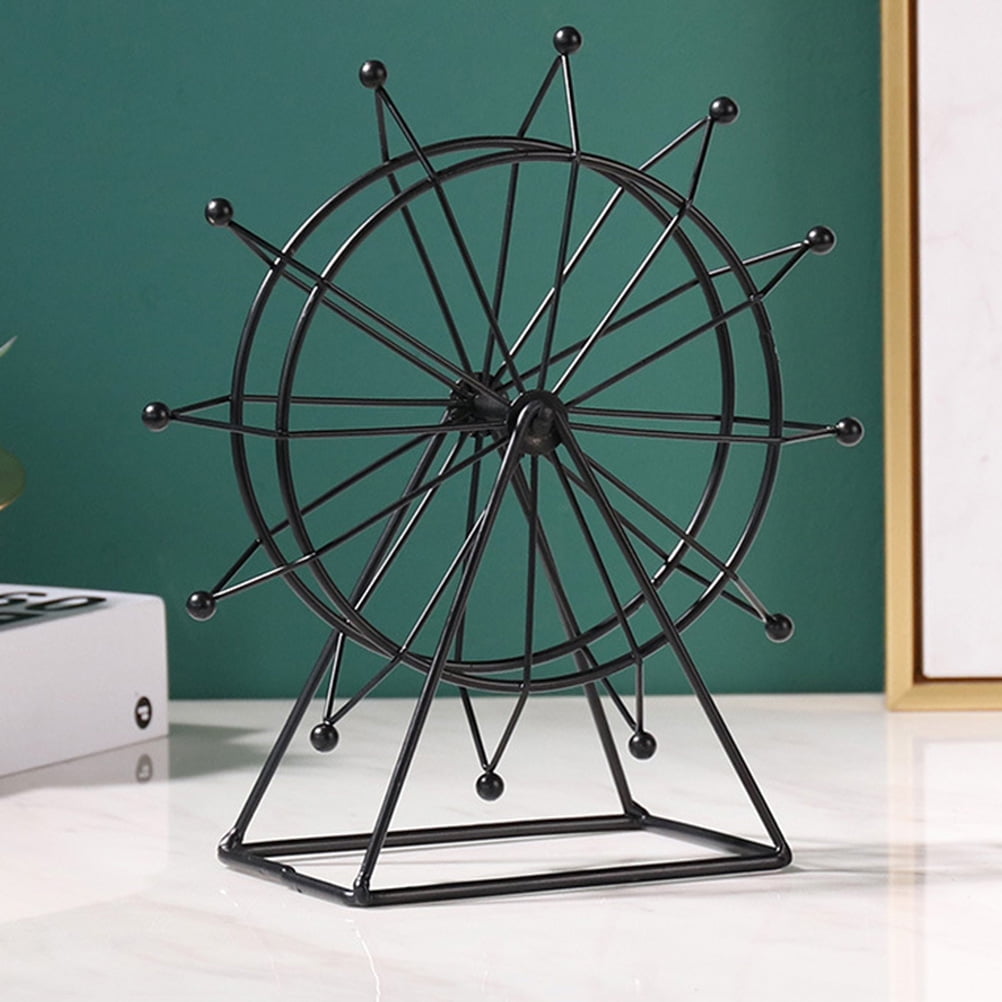Raindrops Black Iron Ferris Wheel Decorative Statue for Home Desk Shelf ...