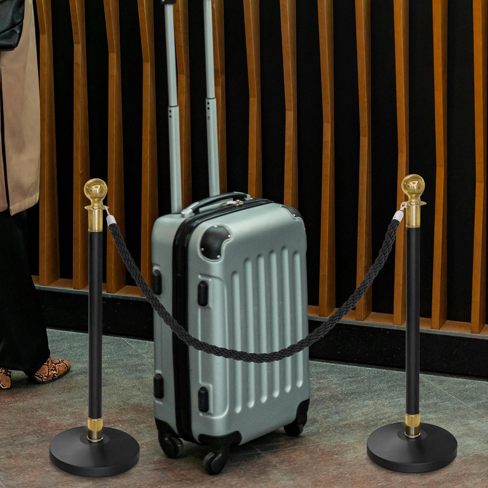 Raindrops Black Nylon Twisted Rope for Barriers Crowd Control with ...