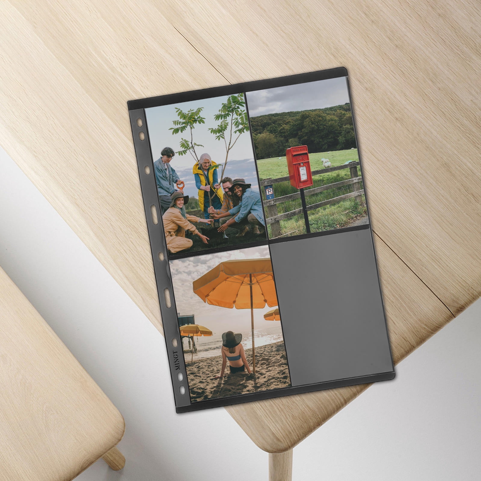 Raindrops Black PVC Stamp Album Sheets with Clear Design for Easy ...