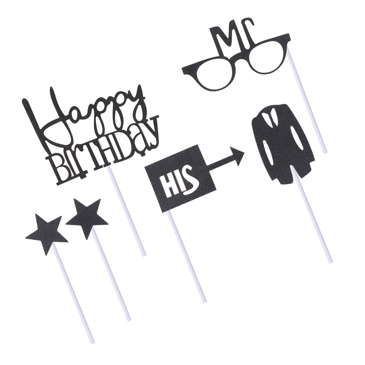 Raindrops Black Paper Male Theme Cake Toppers for Birthday Decoration ...