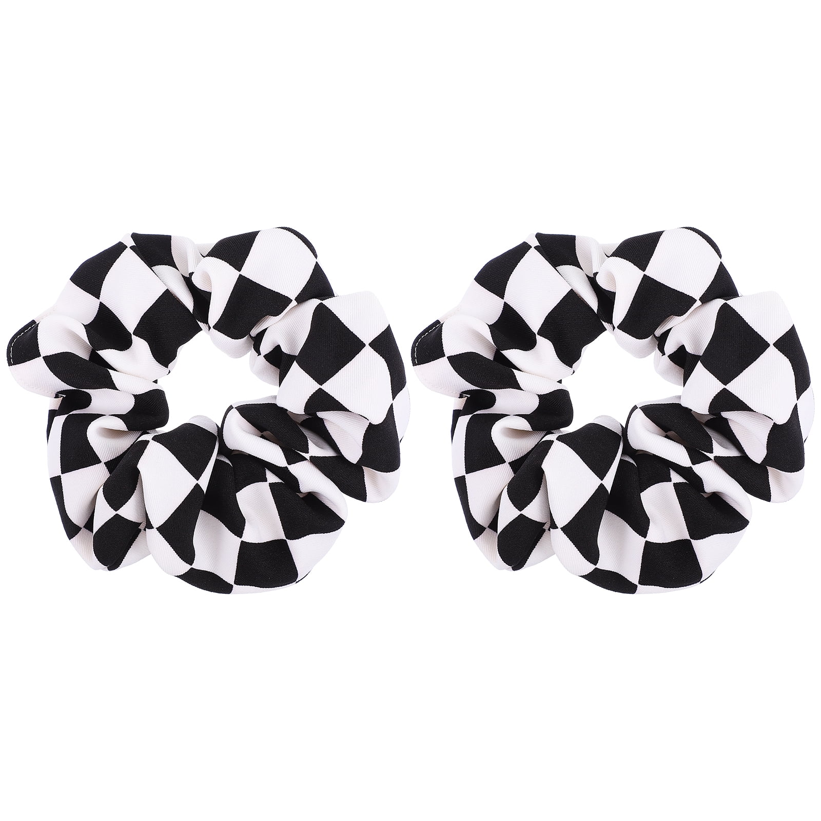 Raindrops Black White Checkerboard Hair Scrunchie - 2 Pack - Walmart.com