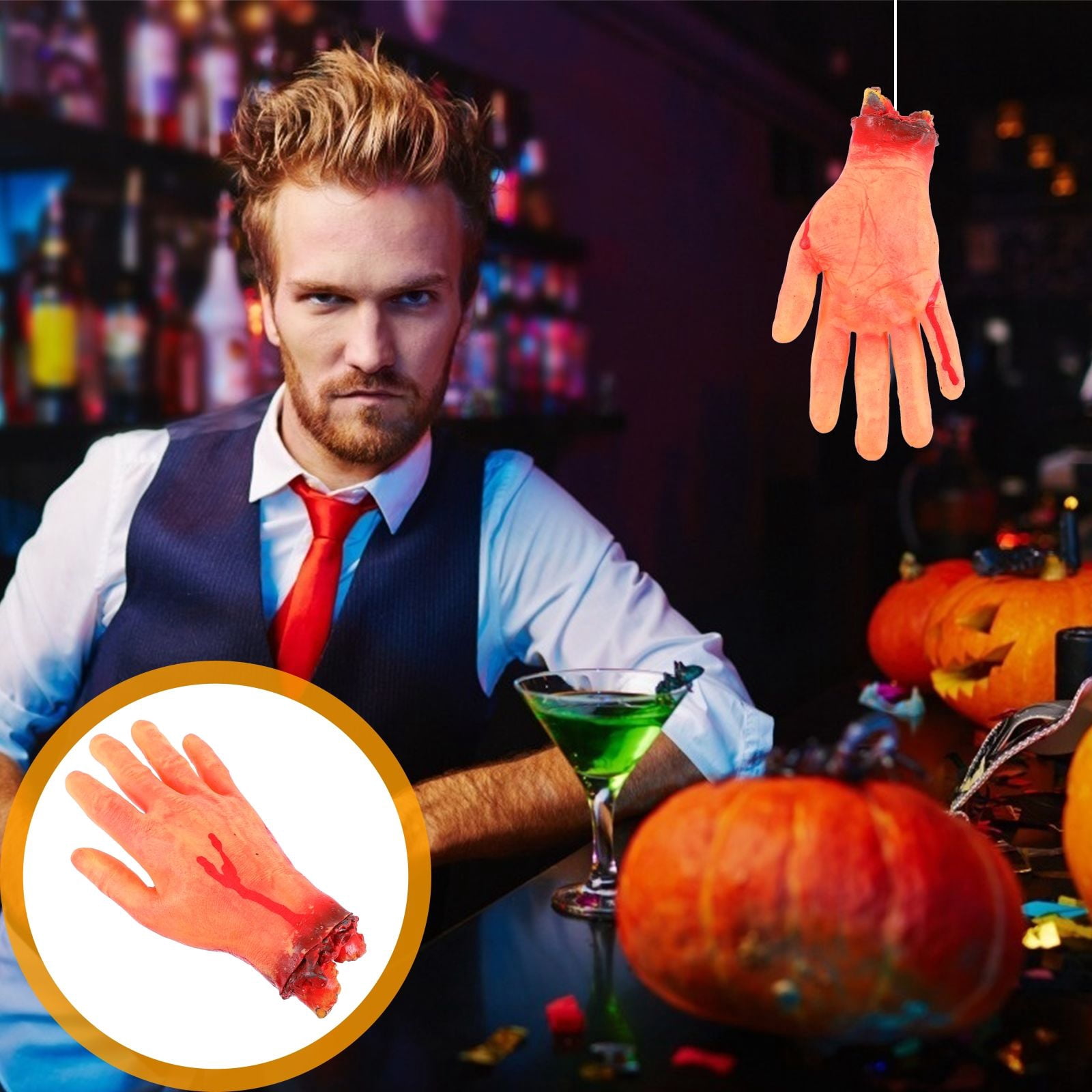 Raindrops Bloody Hand Simulated Prosthetic Hands Orange 1 Set - Walmart.com