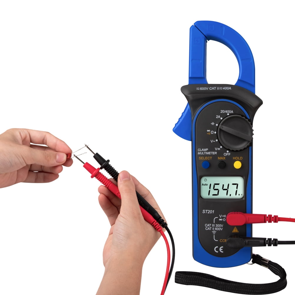 Raindrops Blue Digital Clamp Multimeter with Ohm Tester Clamp Ammeter ...