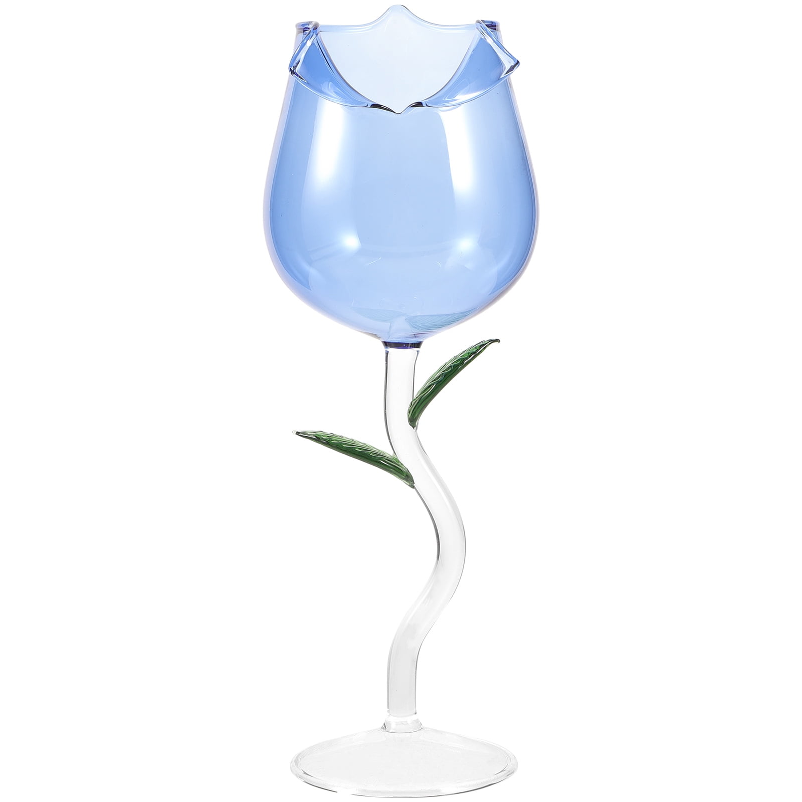 Raindrops Blue Flower Shaped Wine Glass for Party Use Sturdy Glass ...