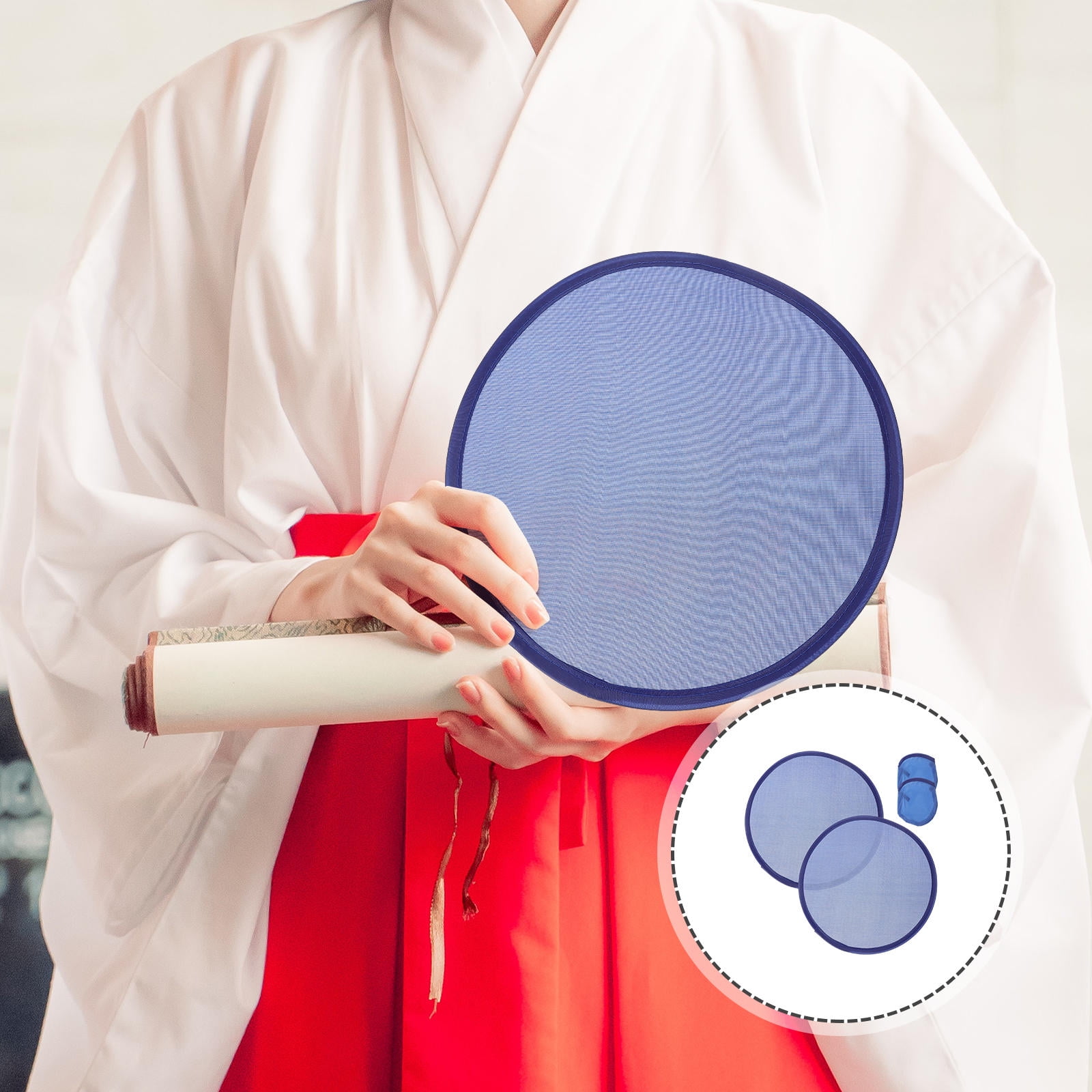 Raindrops Blue Foldable Hand Fan for Daily Life Lightweight Portable ...