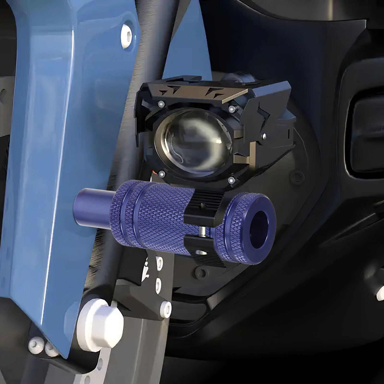 Raindrops Blue Motorcycle Fog Lights Mount Bracket for Front Spotlight ...