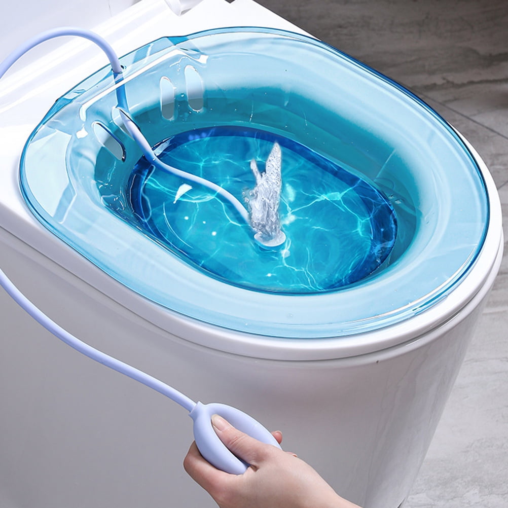 Raindrops Blue PP Sitz Bath Basin for Toilet Seat Home Use, Convenient ...