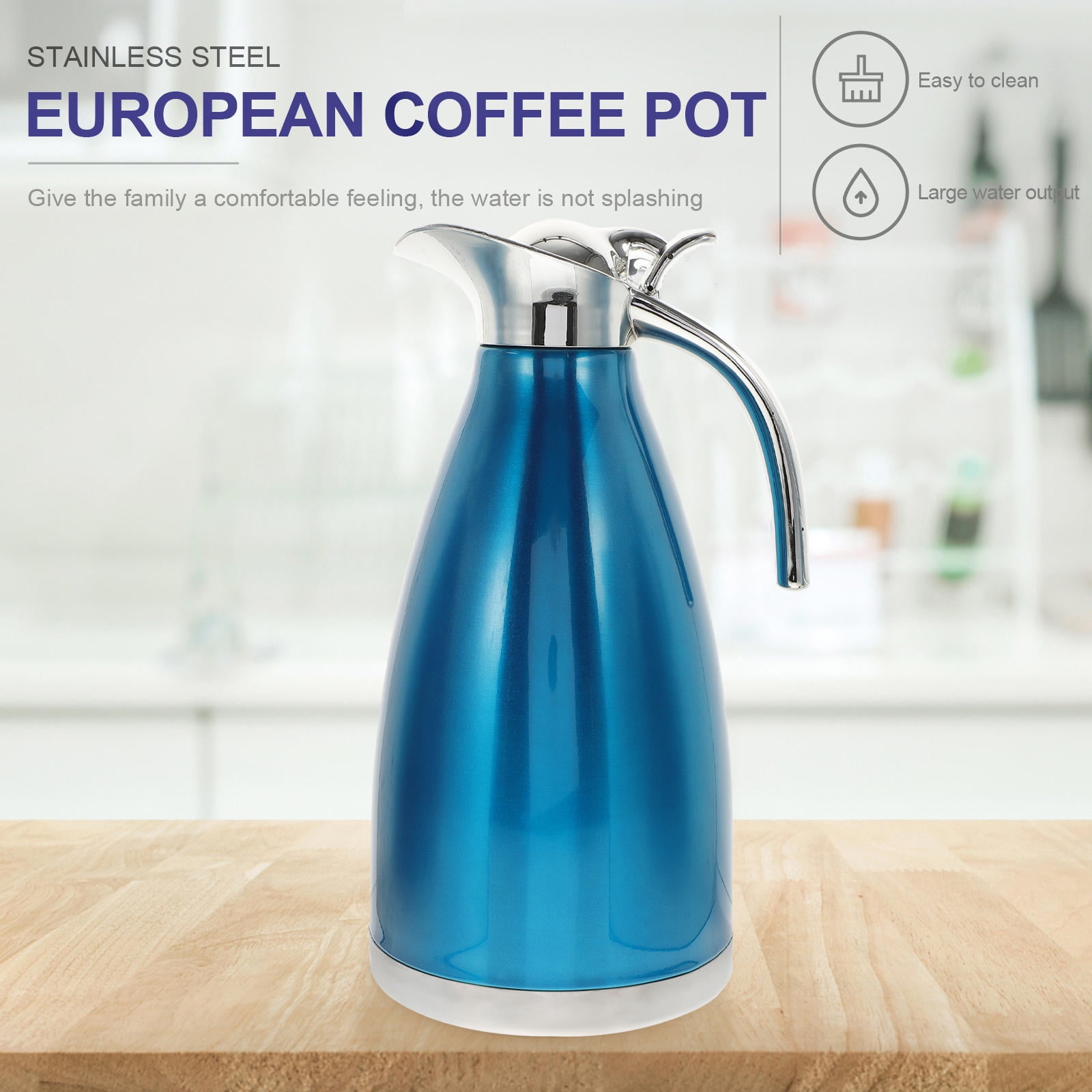 Raindrops Blue Stainless Steel Insulated Water Bottle with Double Wall ...