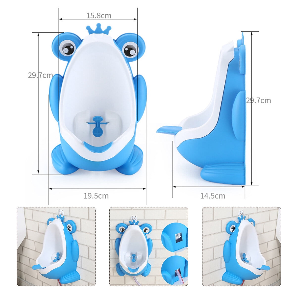 Raindrops Blue Toddler Urinal for Boys with FunSpinning Target and ...