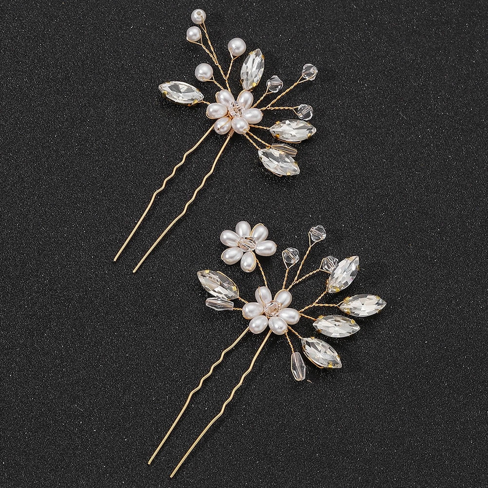 Raindrops Golden Zinc Alloy Bridal Hair Stick for Wedding and Party Use ...