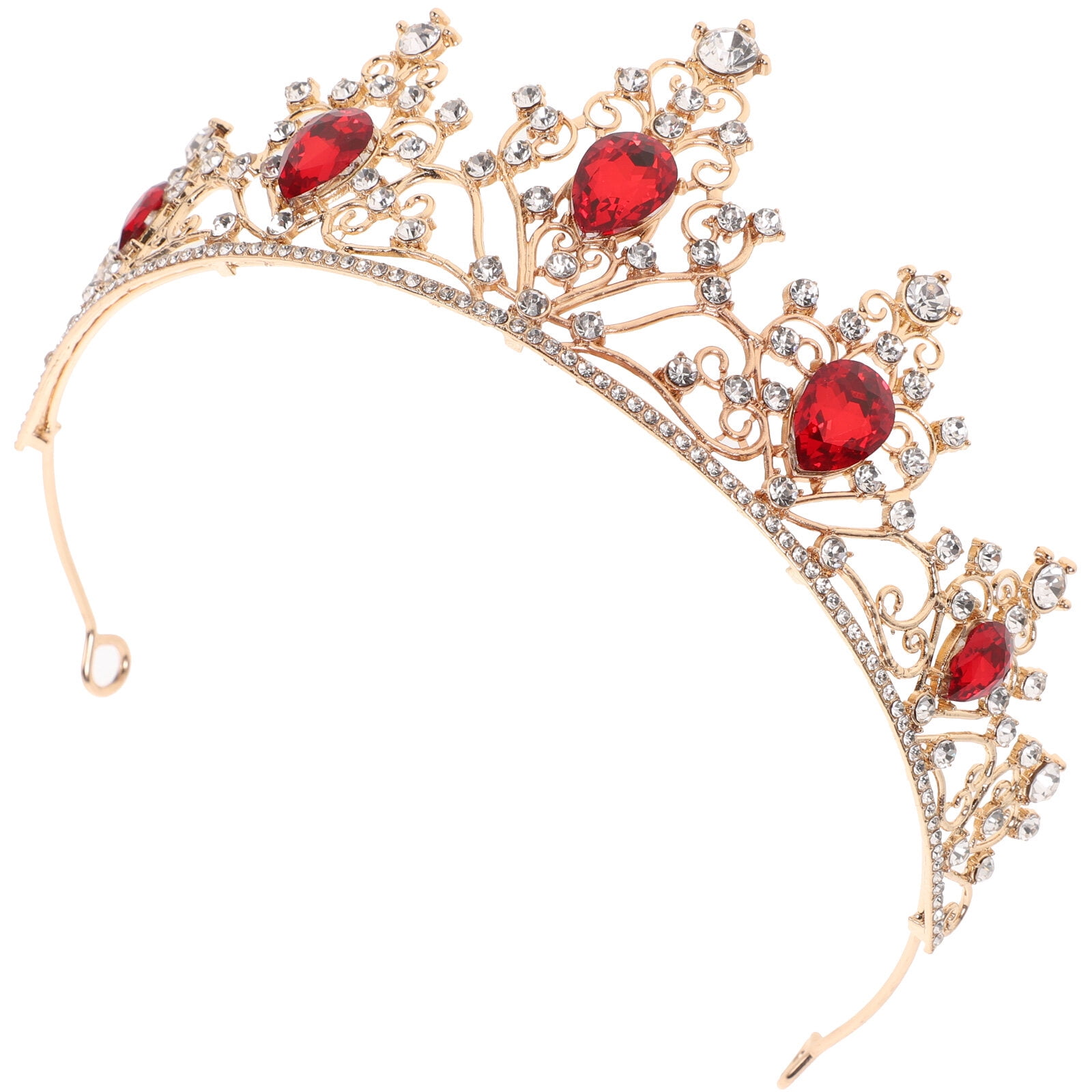 Raindrops Bridal Tiara Rhinestone Crown 1Pack Red Classic Headwear for ...