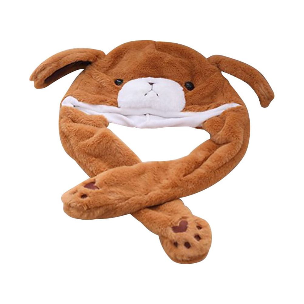 Raindrops Brown Bear Plush Hat with Movable Ears Fun and Comfortable ...