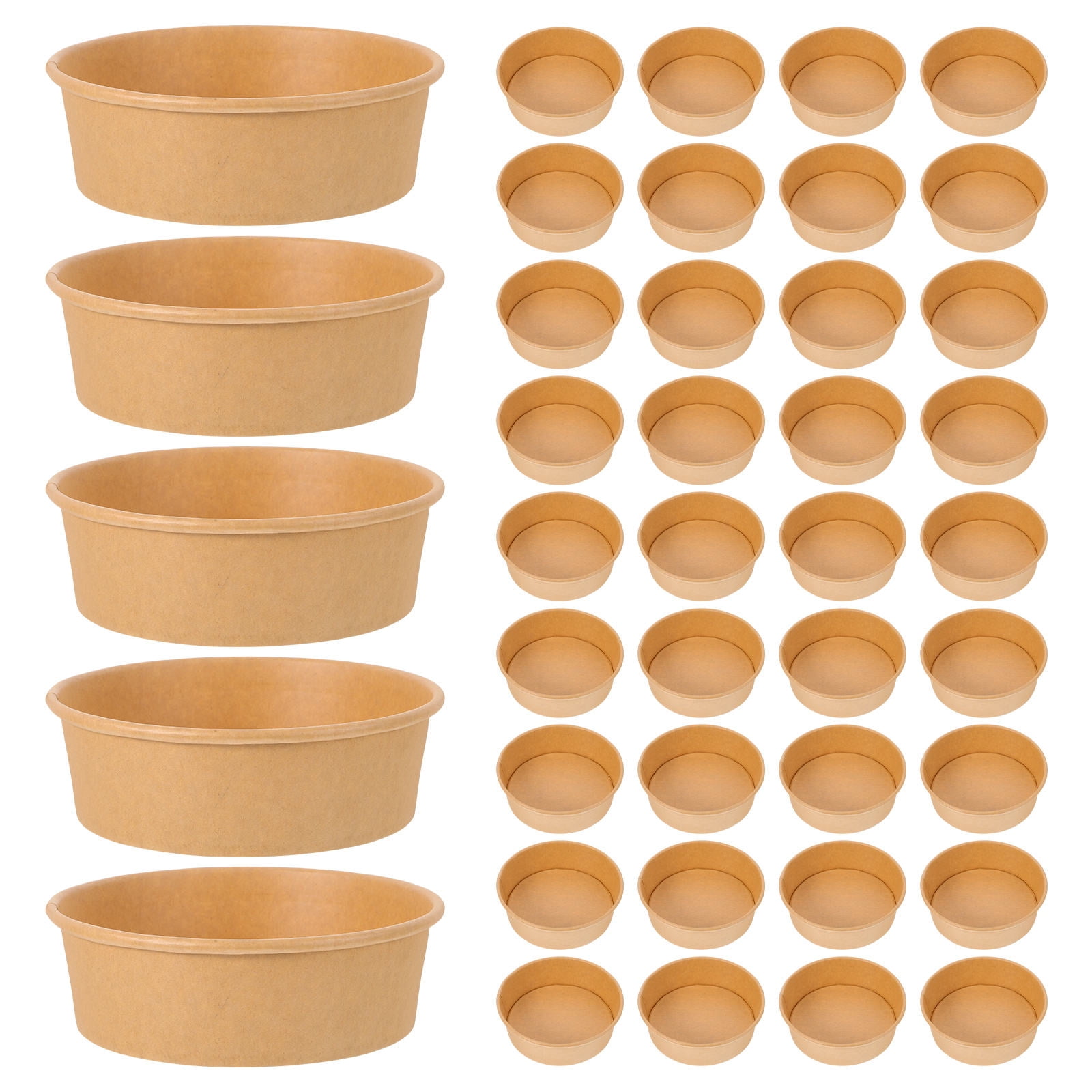 Raindrops Brown Paper Food Box Round Disposable Container for Hot Soup ...